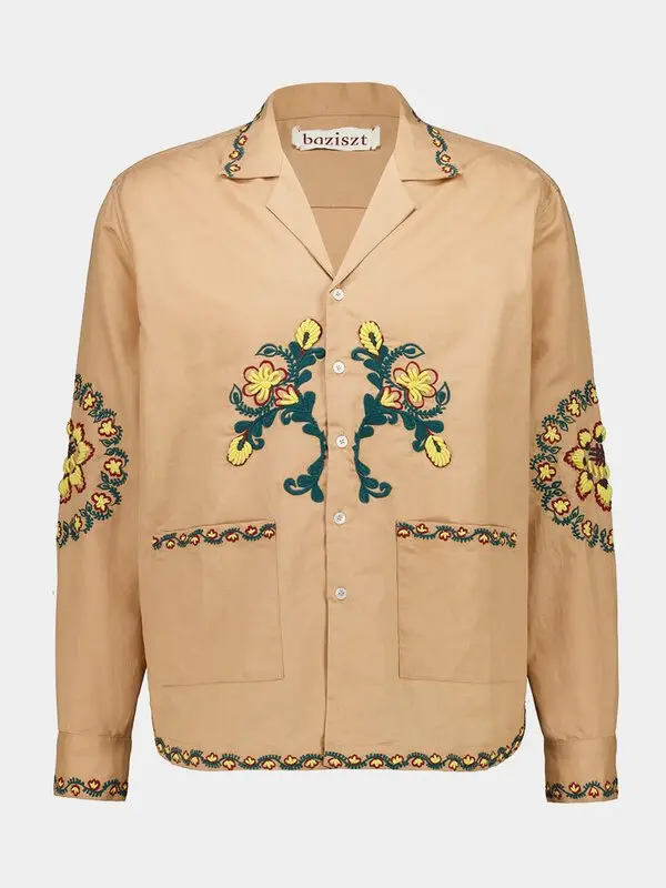 BAZISZT Taupe Nali Shirt - Brown