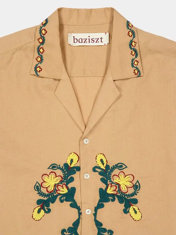 BAZISZT Taupe Nali Shirt - Brown