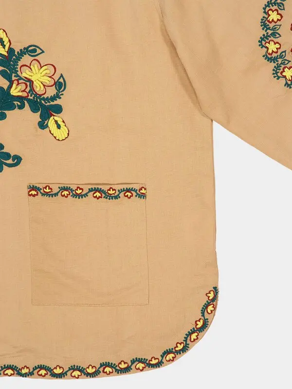 BAZISZT Taupe Nali Shirt - Brown