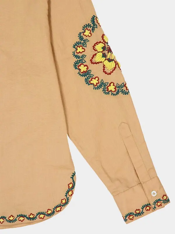 BAZISZT Taupe Nali Shirt - Brown