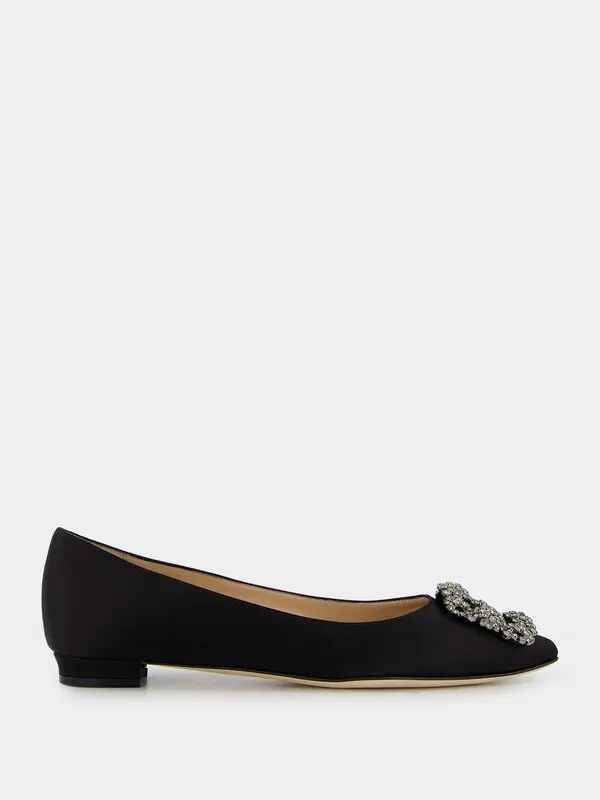 Manolo Blahnik Hangisiflat Ballerinas - Black