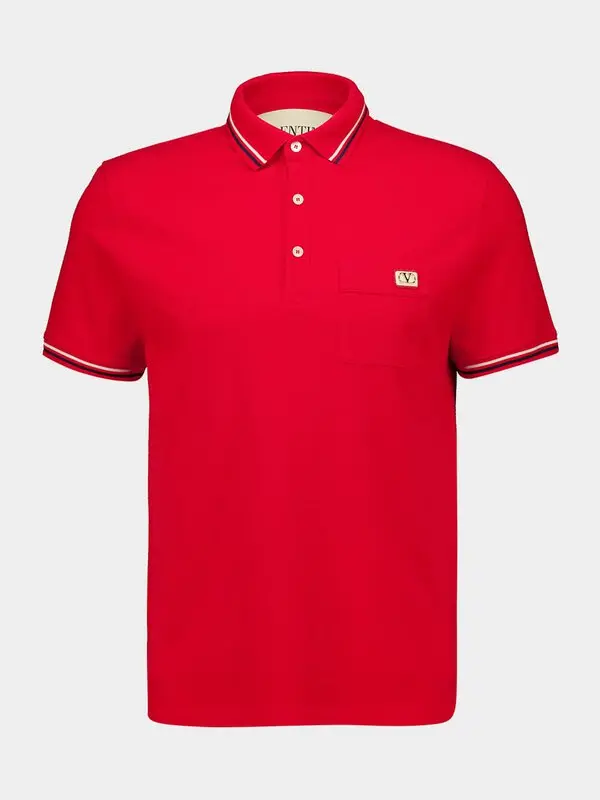 Valentino Garavani Piqué Polo With Vlogo Patch