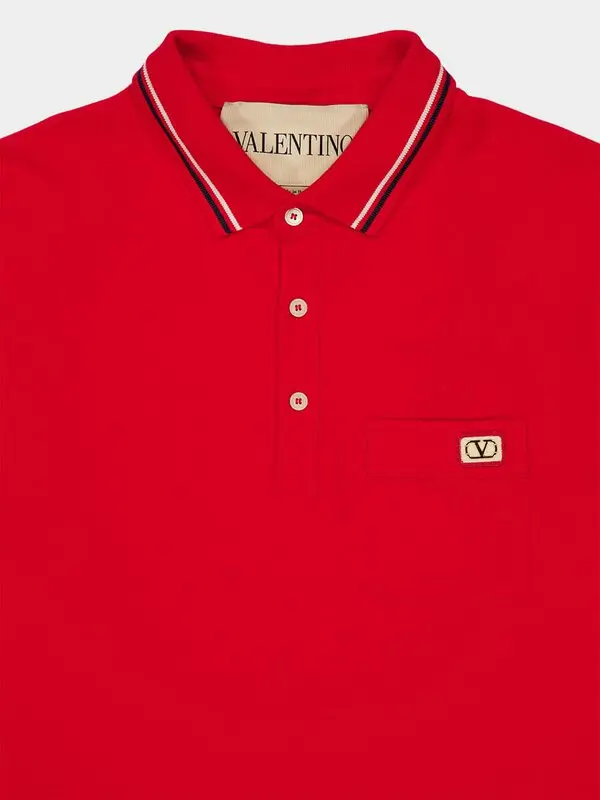 Valentino Garavani Piqué Polo With Vlogo Patch