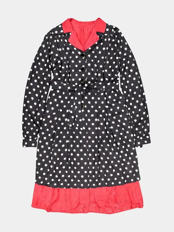 Balenciaga Spray Dots Reversible Coat Dress - Black