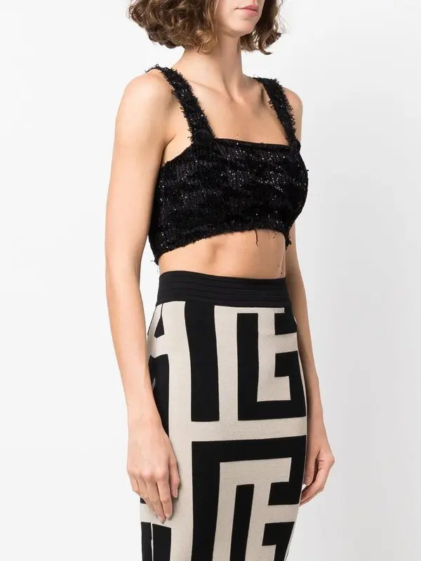 Balmain Tweed Crop Top