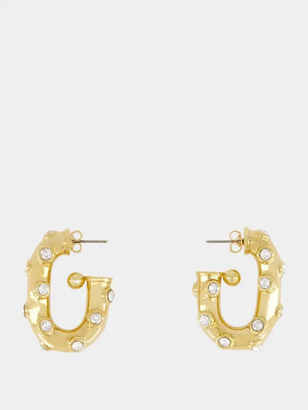 Rabanne Xl Link Rhinestone Hoop Earrings
