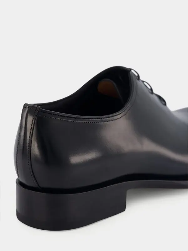 Santoni Polished Leather Oxford Shoes - Black