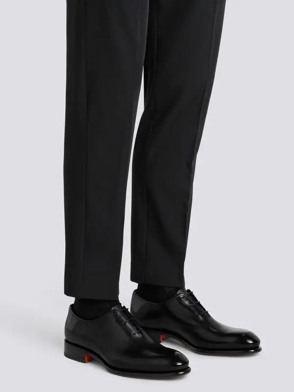 Santoni Polished Leather Oxford Shoes - Black