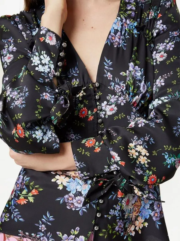 Rabanne Long Sleeve Silk Blouse