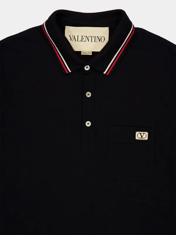 Valentino Garavani Piqué Polo Shirt With Vlogo Patch