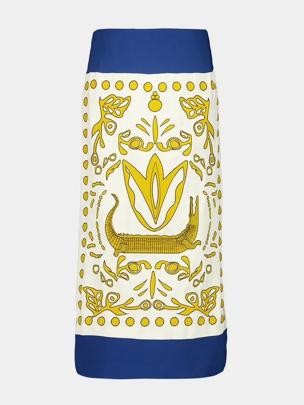PAULA Elizabeth Embroidered Pencil Skirt - Multicolour