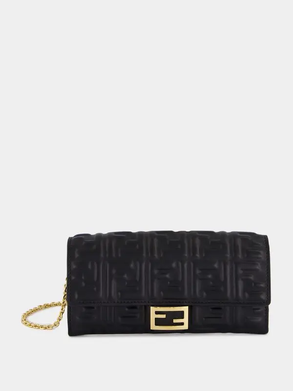 Fendi Baguette Continental Clutch Bag - Black