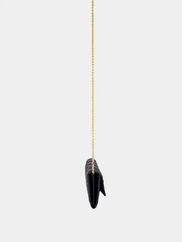 Fendi Baguette Continental Wallet With Chain Strap - Black