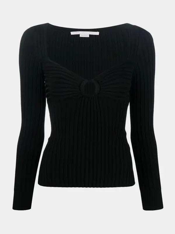 Stella McCartney Ribbed Jumper With Cut-out Detailing - Black