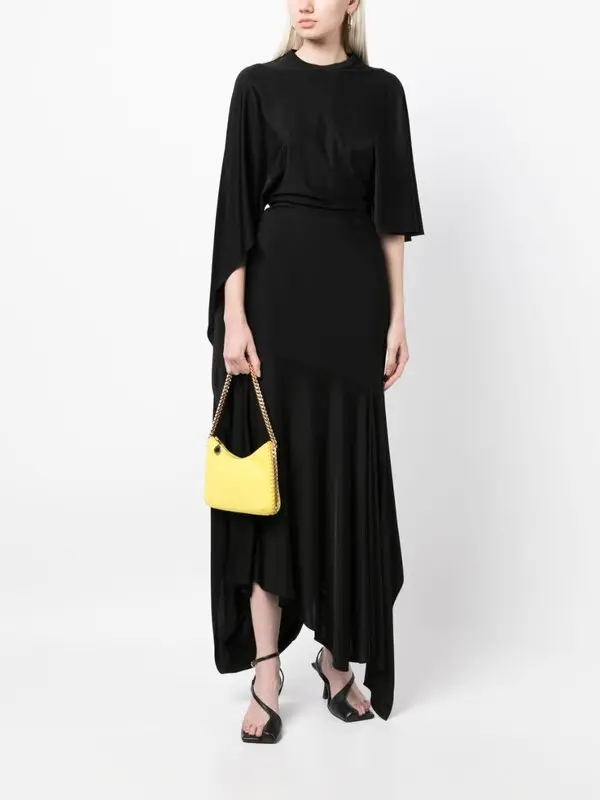 Stella McCartney Cape-sleeve Asymmetric Dress - Black
