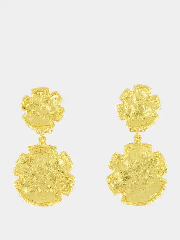 Sylvia Toledano Gio Textured Drop Earrings - Gold