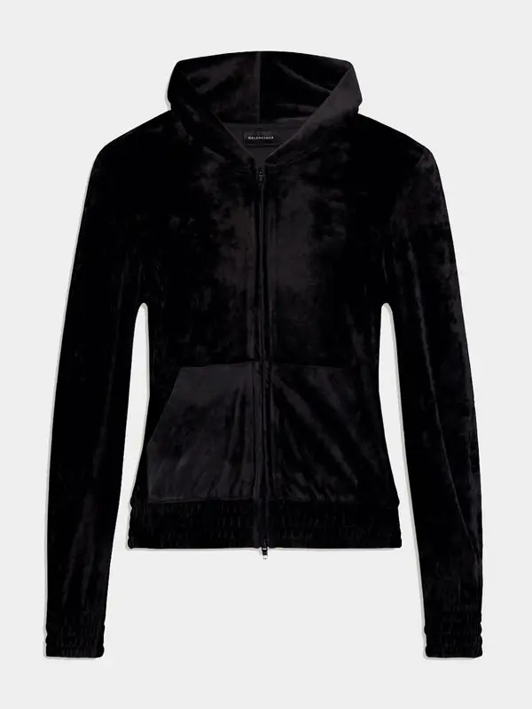 Balenciaga Bb Paris Strass Fitted Zip-up Hoodie