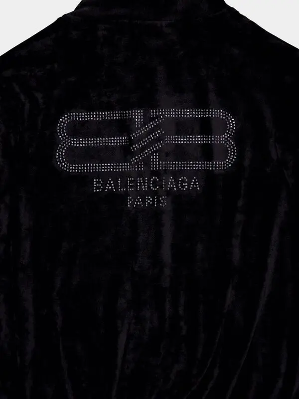 Balenciaga Bb Paris Strass Fitted Zip-up Hoodie