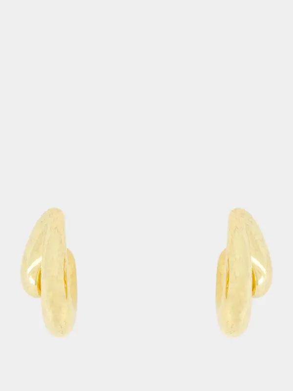 PANCONESI Double Blow Up Earrings - Gold