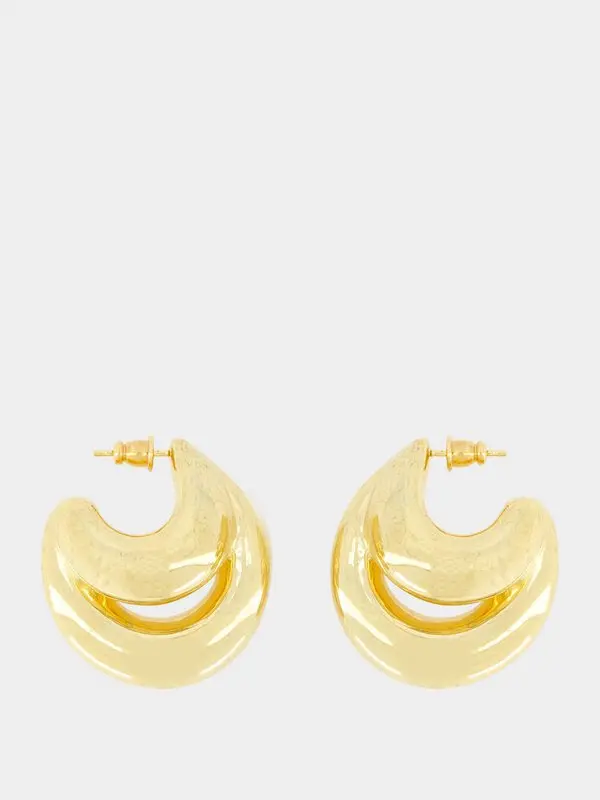 PANCONESI Double Blow Up Earrings - Gold