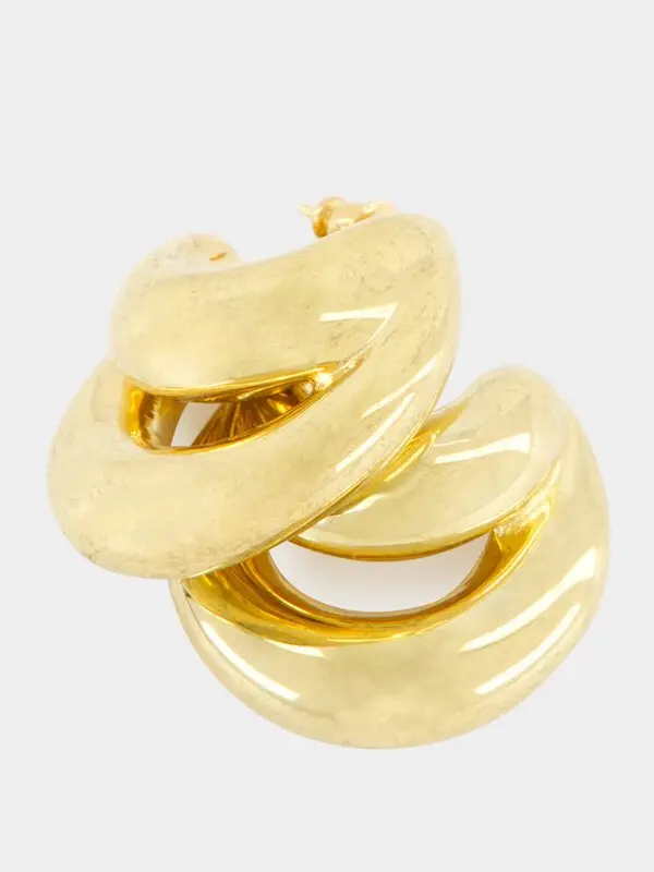PANCONESI Double Blow Up Earrings - Gold