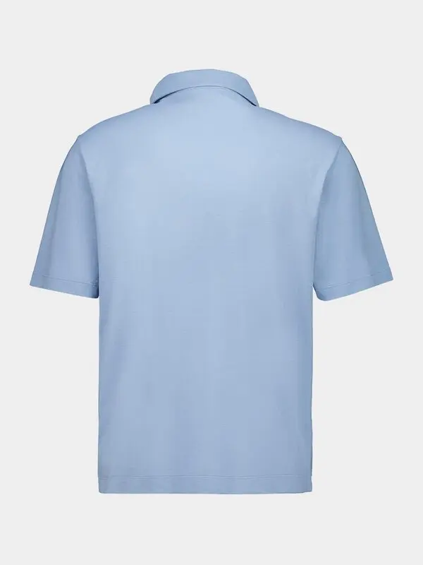 FERRAGAMO Cotton Jersey Polo Shirt - Blue