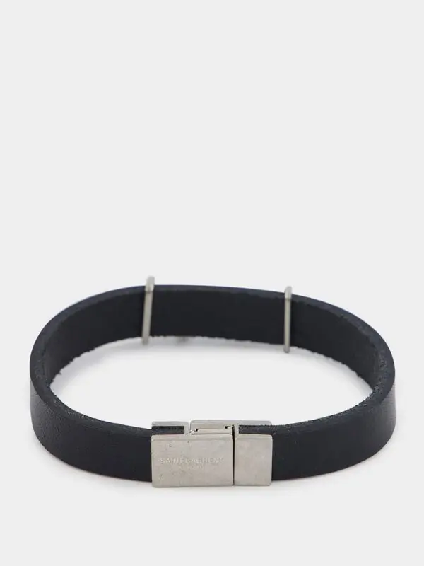 Saint Laurent Cassandre Leather Bracelet