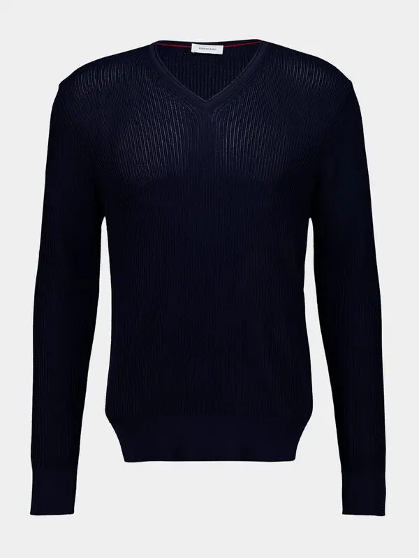 FERRAGAMO V-neck Fine Knit Sweater