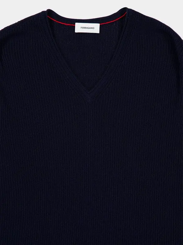 FERRAGAMO V-neck Fine Knit Sweater