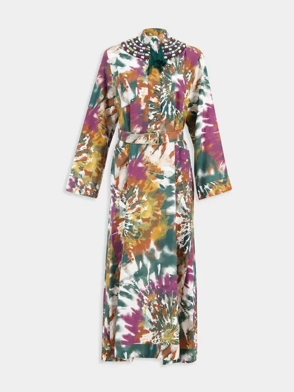 PAULA Vera Ocotillo Print Linen Maxi Dress