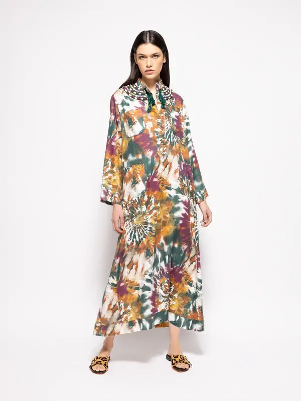 PAULA Vera Ocotillo Print Linen Maxi Dress