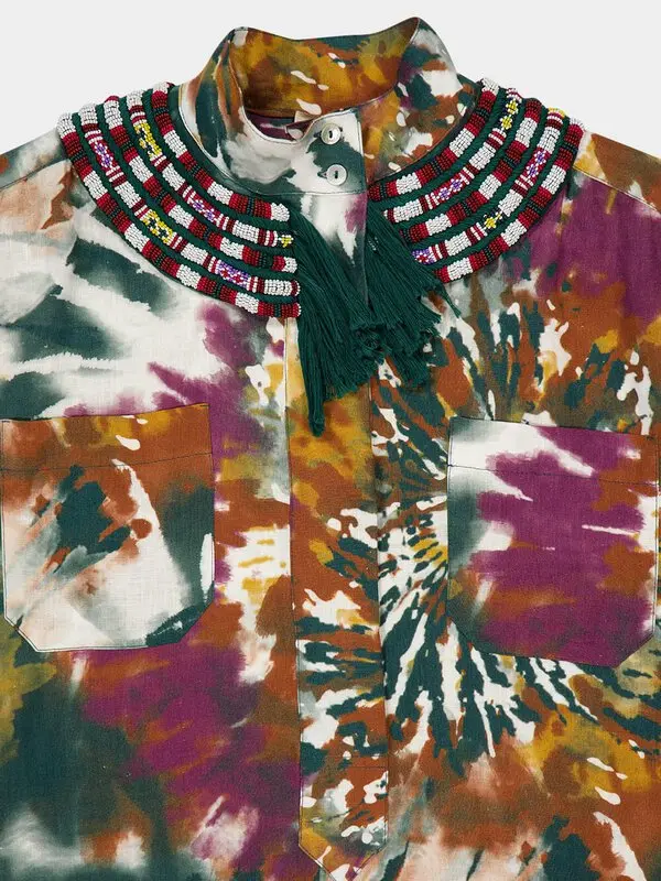 PAULA Vera Ocotillo Print Linen Maxi Dress