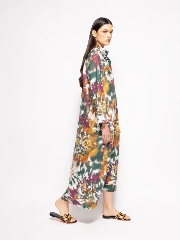 PAULA Vera Ocotillo Print Linen Maxi Dress