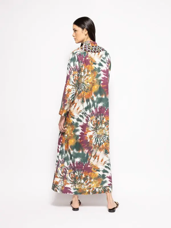 PAULA Vera Ocotillo Print Linen Maxi Dress
