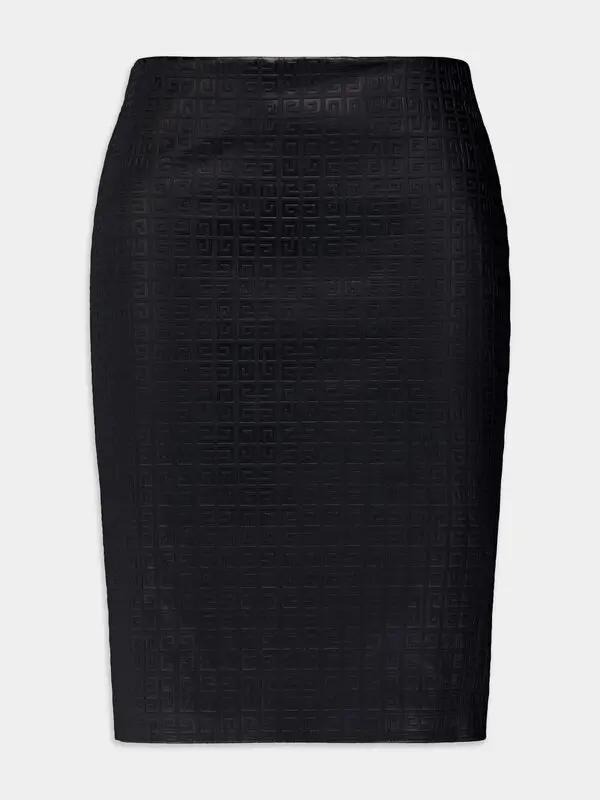 Givenchy 4g Embossed Leather Midi Skirt - Black