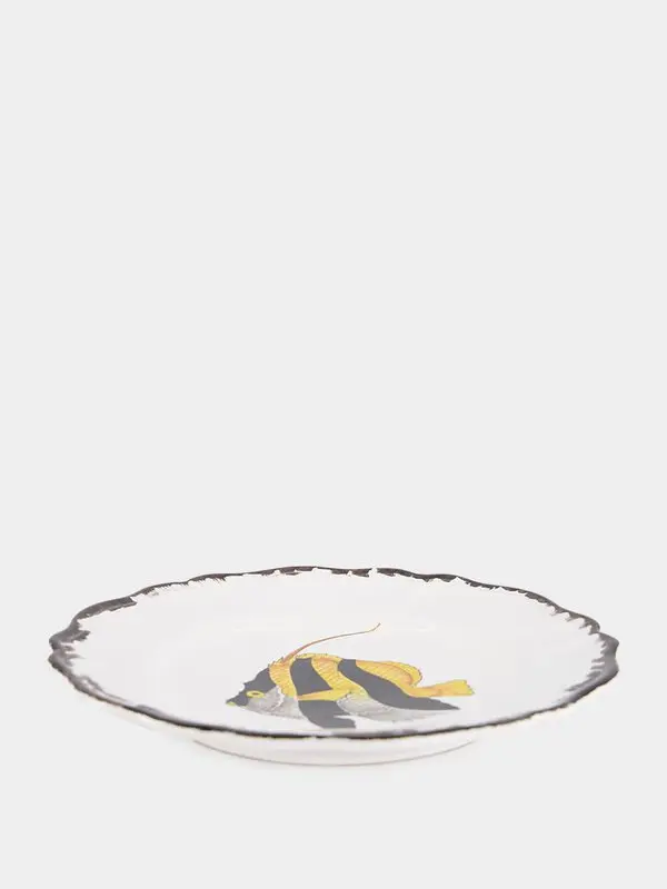 LES-OTTOMANS La Menagerie D'ete Fish Dinner Plate - Black