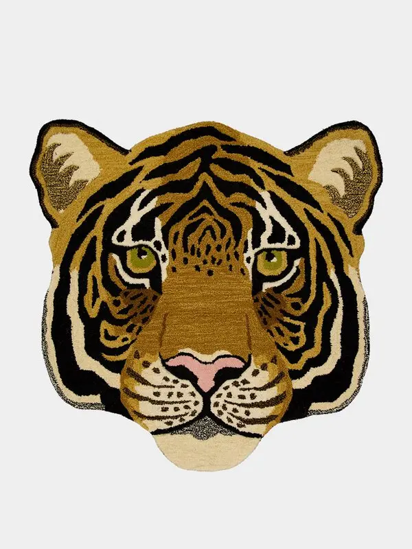 DOING GOODS Large Rajah Tiger Head Rug - Black
