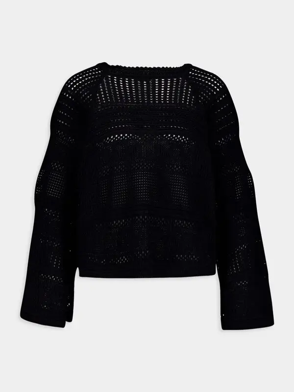 Stella McCartney Crochet-knit Blouse - Black
