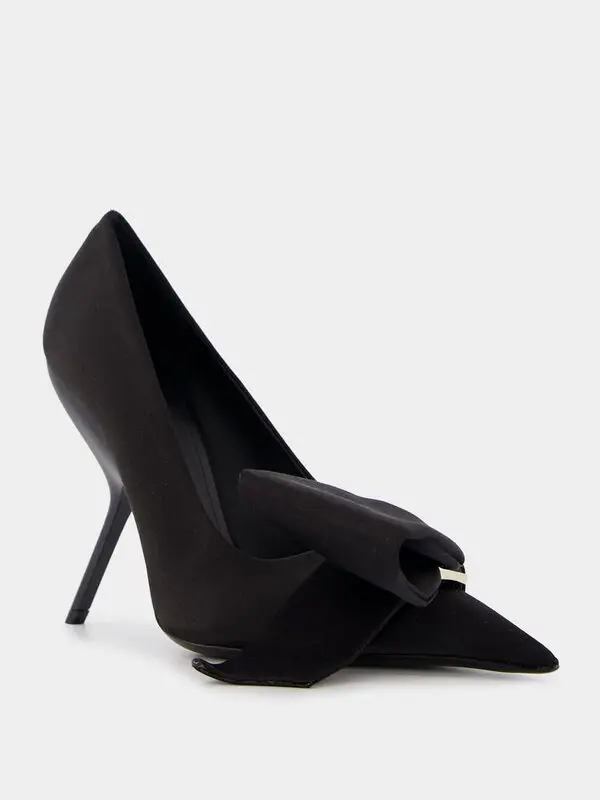FERRAGAMO Erica Bow-detailed Satin Pumps