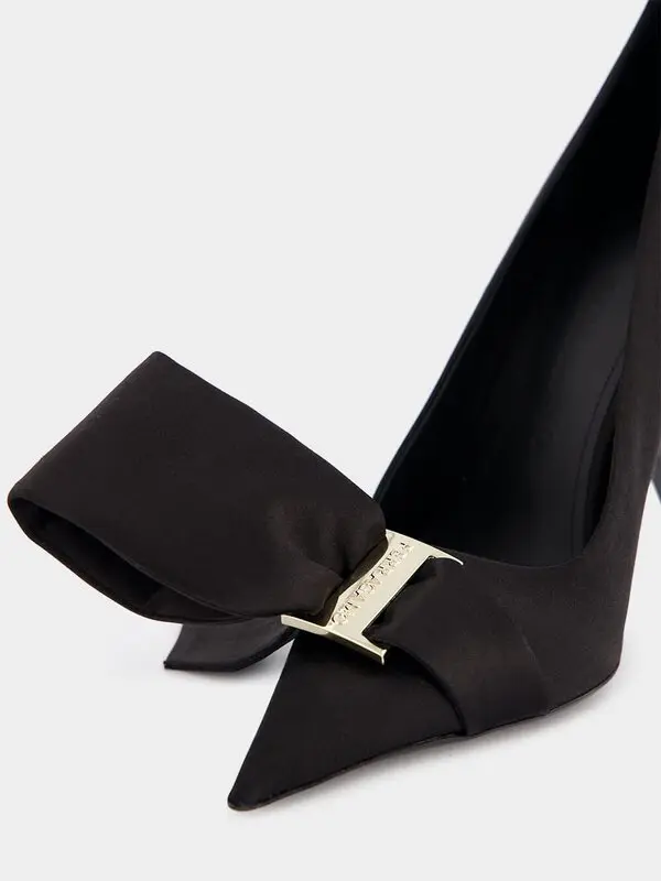 FERRAGAMO Erica Bow-detailed Satin Pumps