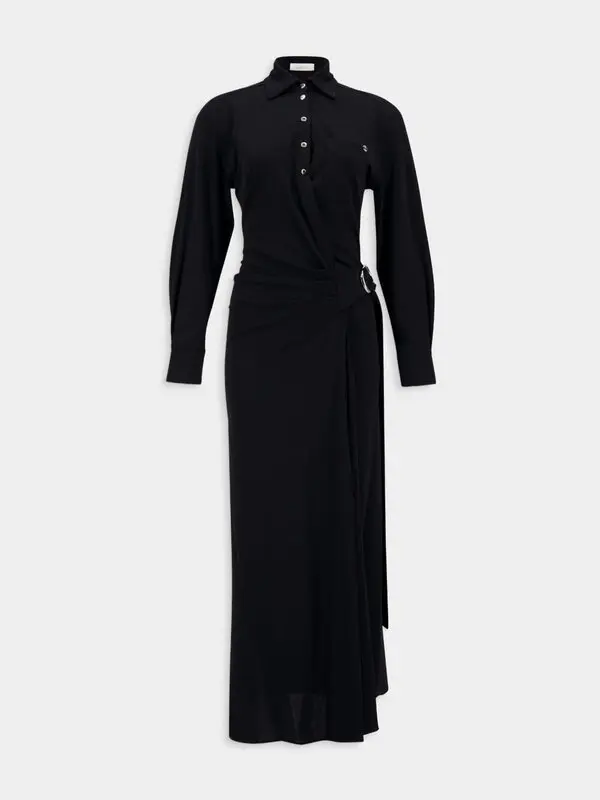 Rabanne Ruched Midi Wrap Dress