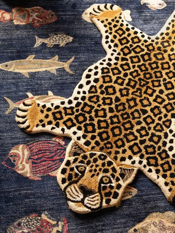 DOING GOODS Large Loony Leopard Rug - Black