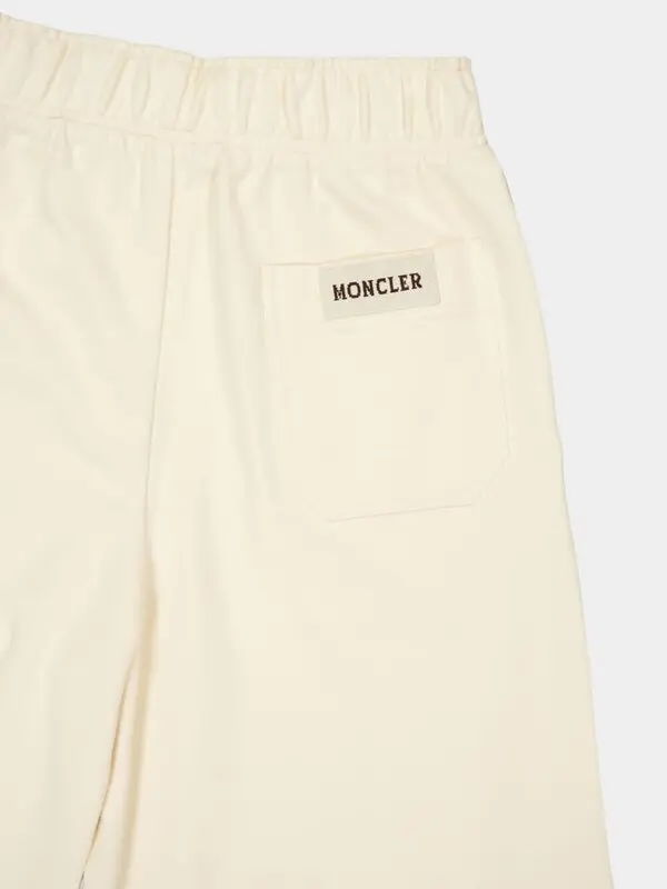 Moncler Cotton Fleece Wide-leg Track Pants - Cream