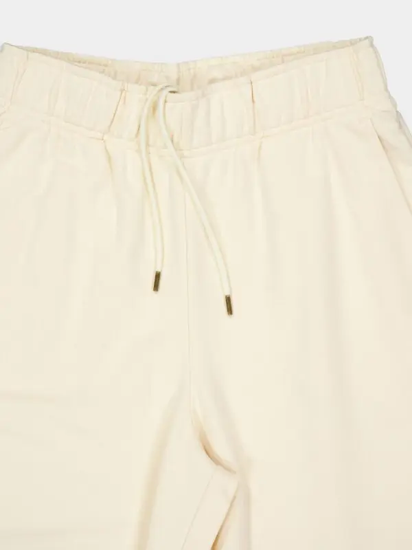 Moncler Cotton Fleece Wide-leg Track Pants - Cream