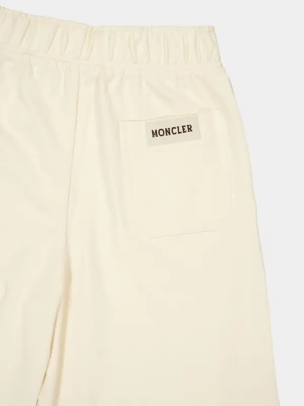 Moncler Cotton Fleece Wide-leg Track Pants - Cream