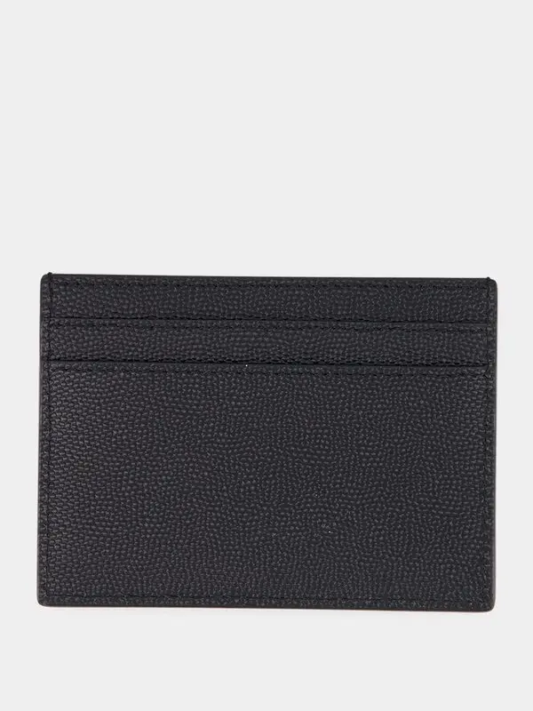 Saint Laurent Logo Plaque Leather Card Holder