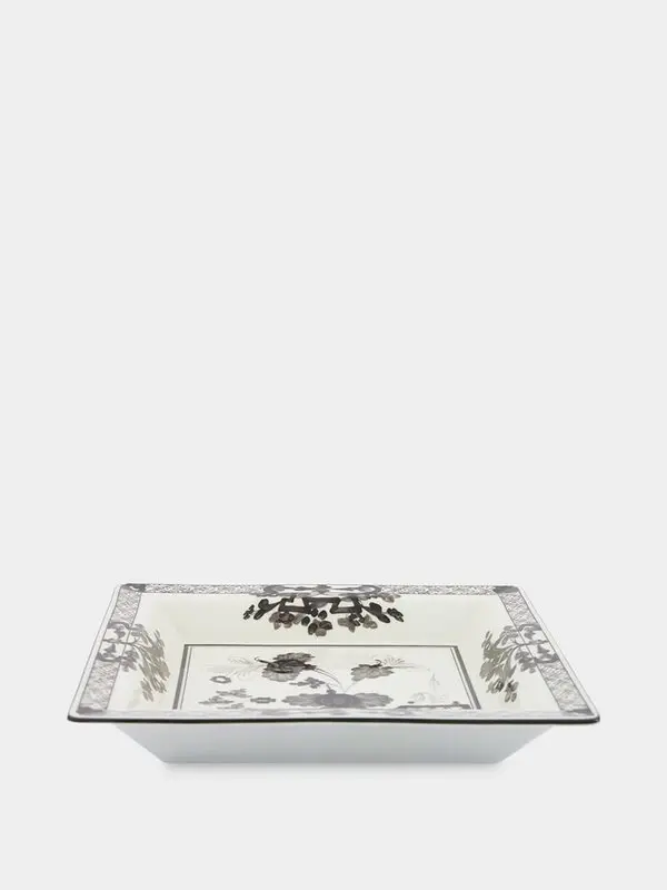 GINORI 1735 Oriente Italiano Large Albus Square Change Tray - Black