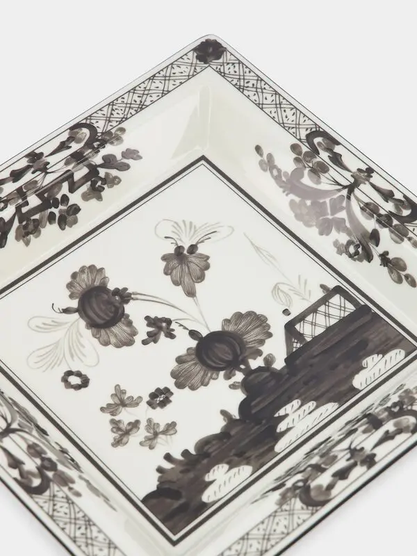 GINORI 1735 Oriente Italiano Large Albus Square Change Tray - Black