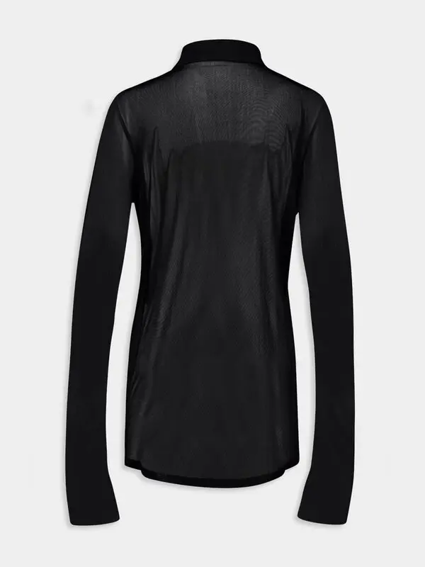 Saint Laurent Semi-sheer Crepe Jersey Shirt
