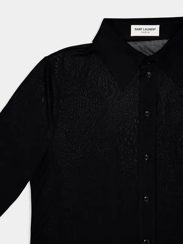 Saint Laurent Semi-sheer Crepe Jersey Shirt